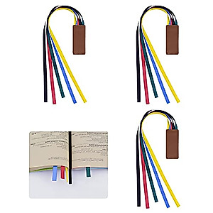 3 Pieces Bible Ribbon Bookmark Ribbon Colorful Markers Artificial Leather Bookmark Book Page Markers with Colorful Ribbons for Novel Books Reading Study Office Accessories