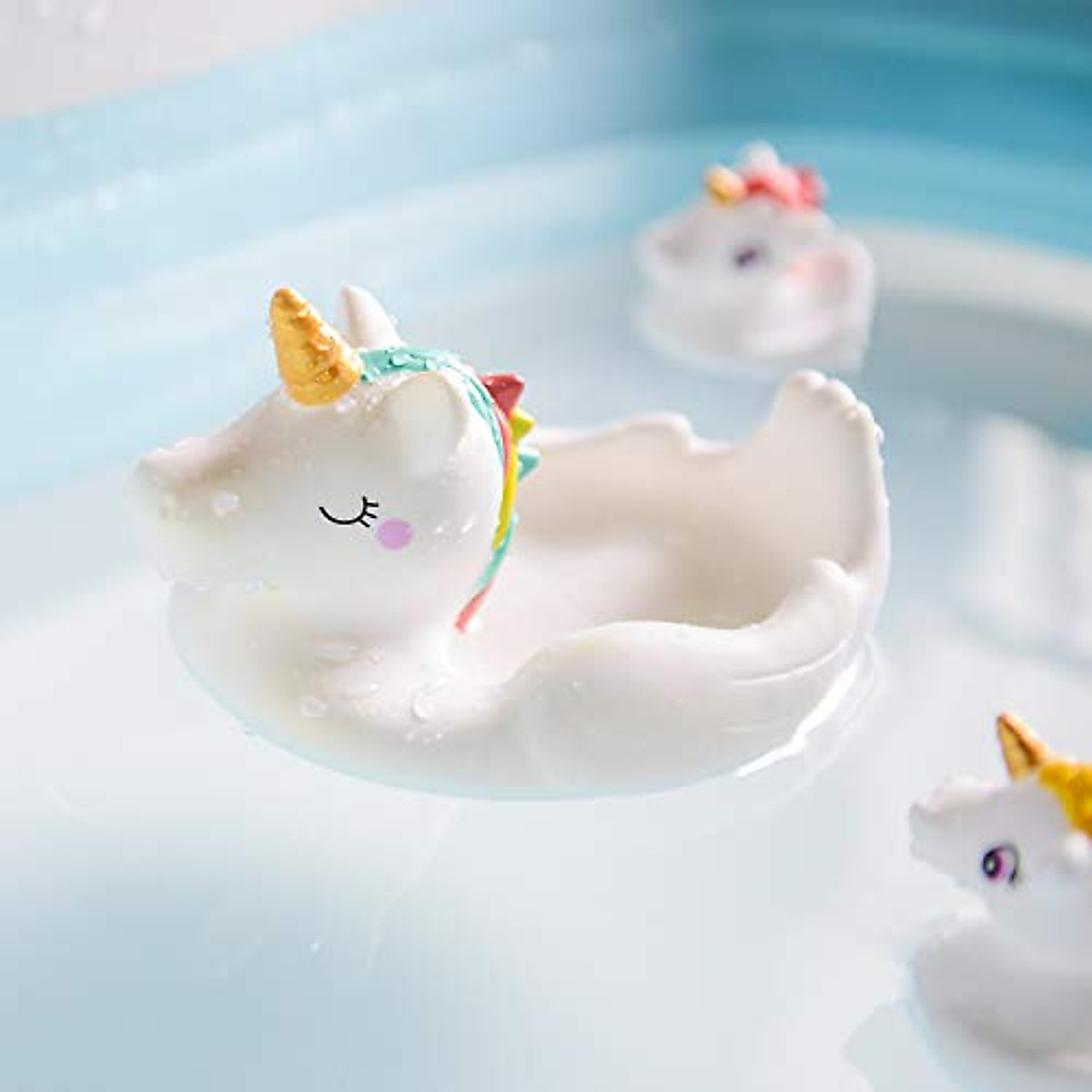Lightaling Squirt Toys Cute Animal Unicorn Rubber Family Bathtub Pals Bath Toys -Unicorn Floating Bath Tub Toys Value Pack (Set of 4)