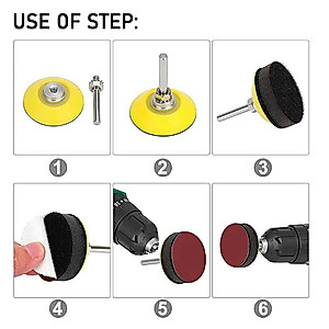 300 Pcs 2 Inch Sanding Discs Pads, Hook and Loop Pads Kit for Drill Grinder Rotary Tools with 1/4" Shank Backing Pad and 2pcs Foam Buffering Pad 80 120 180 240 400 600 800 1000 2000 3000 Grits