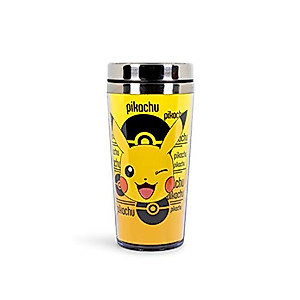 Pokemon Pikachu Travel Mug With Stainless Steel Lid, 16 Ounces