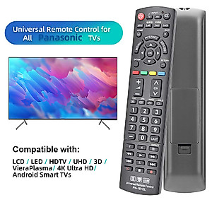 Gvirtue Universal Remote Control Compatible Replacement for Panasonic TV/ VIERA Link/ HDTV/ 3D/ LCD/ LED, N2QAYB000485 N2QAYB000100 N2QAYB000221 N2QAYB00048