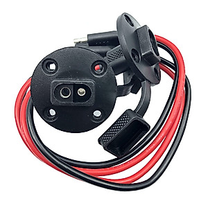 FainWan 2pcs SAE Power Socket Sidewall Port, Weatherproof SAE Quick Connect Solar Panel Mount Universal Flush-Mountable Connector, 12AWG SAE Cable with 8 Screws for Solar Generator Battery Charger