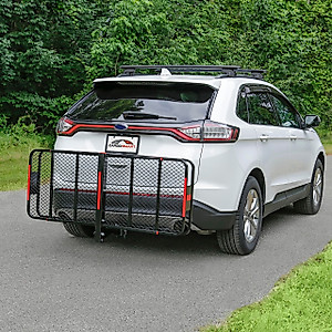 CARGOSMART 60 in. x 24 in. Folding Cargo Tray Carrier with 6 in. High Side Rails for 2 in. Receivers, 500 lb. Capacity