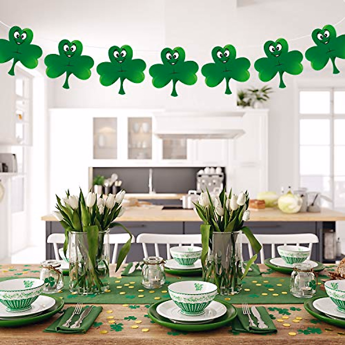 60 Pieces St. Patrick's Day Shamrock Cutouts Shamrock Decoration Mini Shamrock Paper Cutouts Irish Shamrock Cutouts for Classroom St. Patrick's Day Party Office DIY Paper Cutouts Crafts