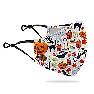 6Pcs Kids Halloween Face Bandanas Breathable Washable Maslks Costume Accessories Gift for Boys Girls