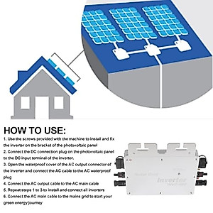 600W WIFI Control Power Inverters, Automatic Identification Solar Power Grid Tie Micro Inverter AC120 230V(Silver US Plug)