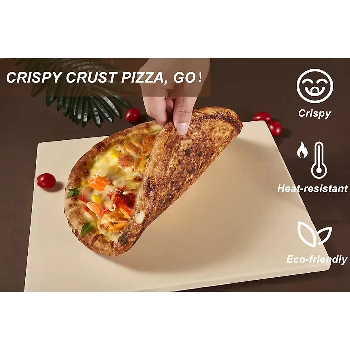 Yumhouse Pizza Stone for Oven and Grill Rectangular, Large Cooking Stone Includes Free Plastic Scraper, Durable and Safe Cordierite Baking Stone Heavy Duty for Pizza,Bread,Pie,BBQ(15”×12”)