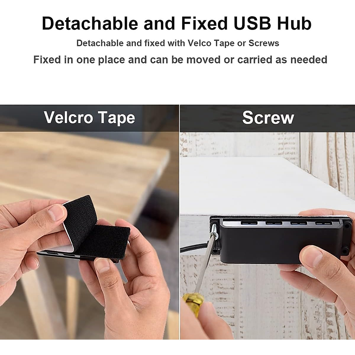 4-Port USB C Hub, USB 3.0 Mountable Desk USB Data Hub 3.0 Multiport Expander with 100CM Cable for MacBook, Mac Pro/Mini, iMac 2021, XPS, Surface Pro, Notebook PC, USB Flash Drives,Mobile HDD and More