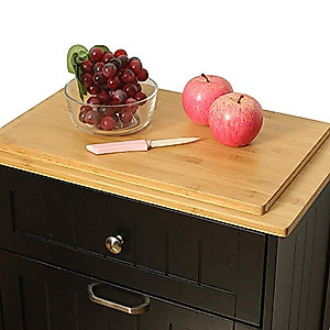 New Kitchen Trash Cabinet,Tilt Out Trash Cabinet with Solid Hideaway Drawer,Free Standing Wooden Kitchen Trash Can Recycling Cabinet Trash Can Holder,Removable Cutting Board (Black)