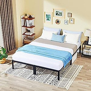 GreenForest 70 in L Shaped Desk with Drawers and Printer Stand and Queen Size Bed Frame Easy Quick Assembly
