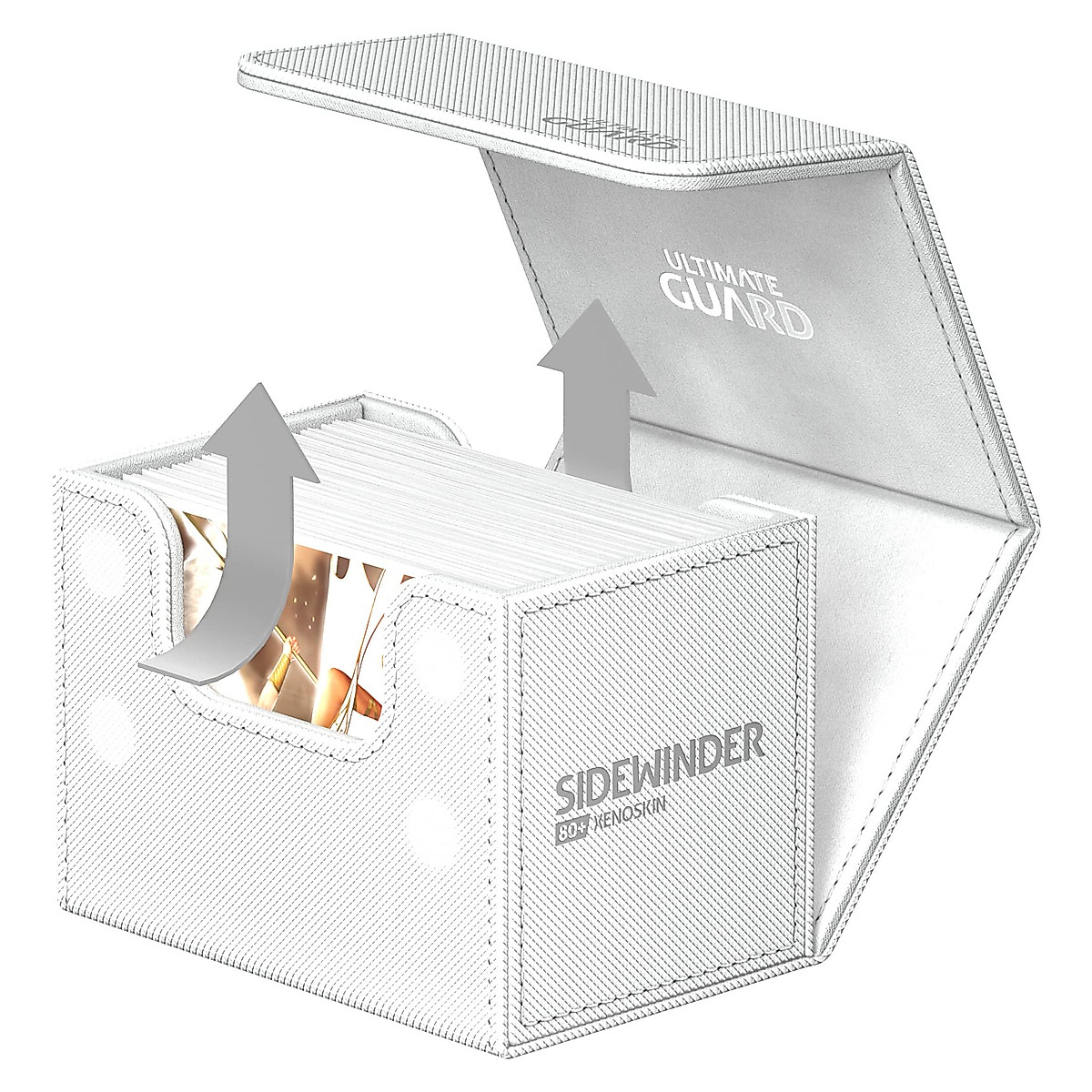 Ultimate Guard Sidewinder 80+, Deck Box for 80 Double-Sleeved TCG Cards, White, Magnetic Closure & Microfiber Inner Lining for Secure Storage