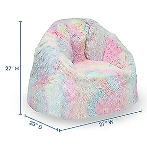 Delta Children Cozee Fluffy Chair, Kid Size (for Kids Up to 10 Years Old), Tie Dye