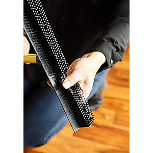 Pet Hair Remover Broom - Floor, Tile, Carpet, Multi-Surface Squeegee Rubber Broom, 12 Inch Broom Head, Orange