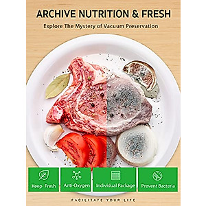 Syntus Vacuum Sealer Bags, 6 Pack + 100 Quart Size Commercial Grade Bags Rolls, Food Vac Bags for Storage, Meal Prep or Sous Vide