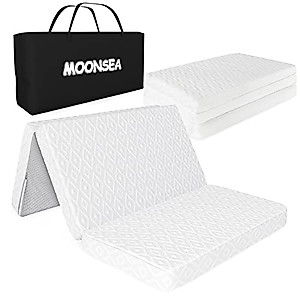 Pack n Play Trifold Mattress Topper, Pack and Play Mattress Foldable with Ultra Soft Jacquard Water-Resistant Playard Playpen Mattress Pad Cover, Mini Crib Mattress 37.5x26x2 Inch