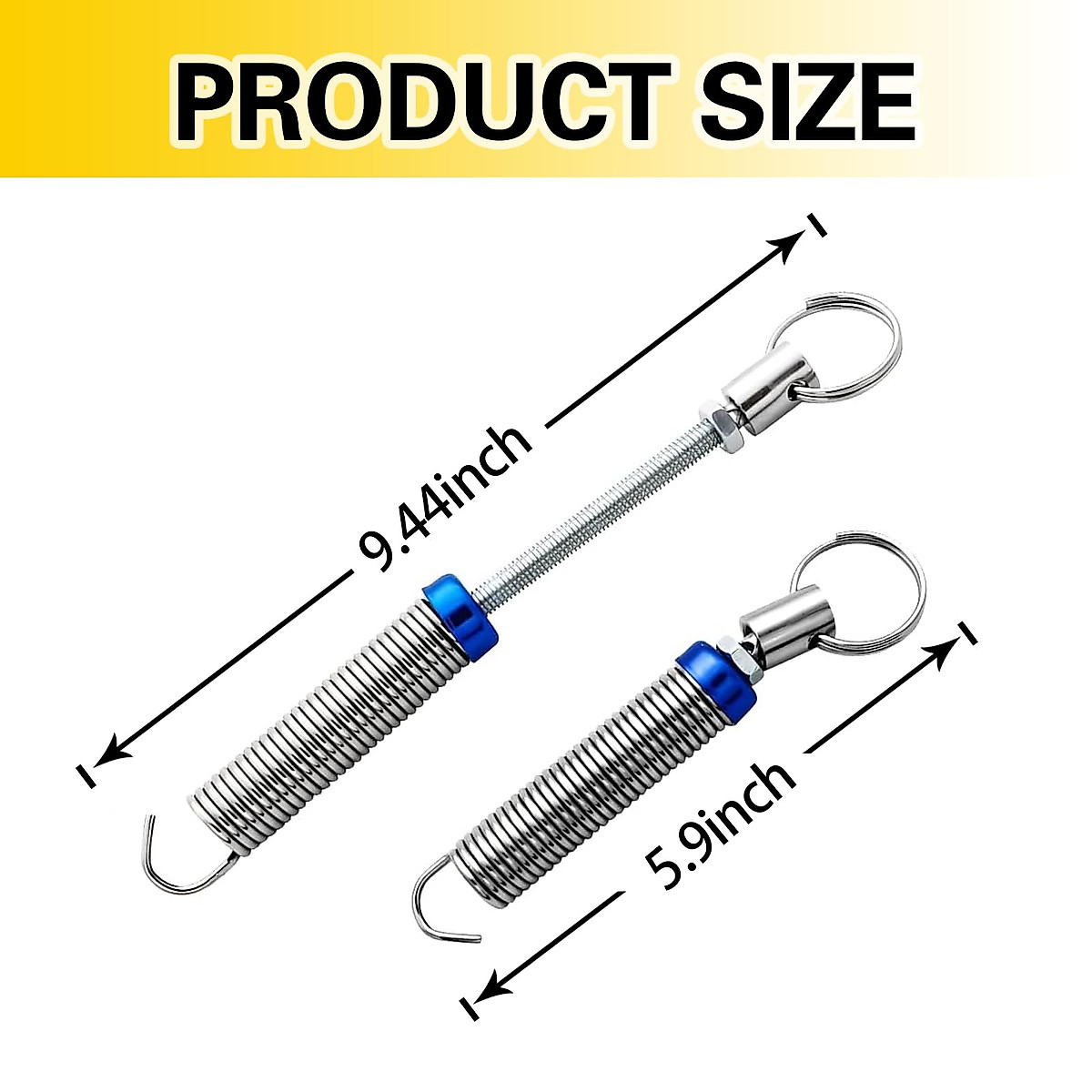 Crynod 2 PCS Car Trunk Lid Modification Spring Accessory with Clamp, Adjustable Metal Vehicle Lifting Spring Accessories, Universal Automotive Trunk Spring Replacement for SUV Truck RV (Silver)