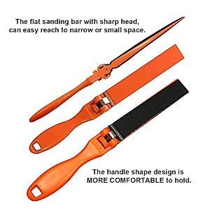 OBOLTS Sanding Stick Flat File with 4pcs Replaceable Abrasive Pre-Cut Sanding Paper Strips for Wood - 1pack