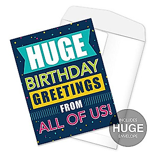 Canopy Street Big Birthday Card from all of Us / 8.5 x 11 Large Greeting Card