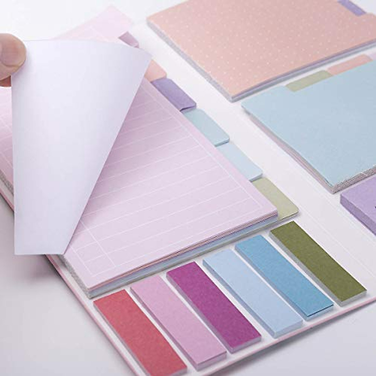 Floral Sticky Notes Set, Office Supplies for Women, Cute School Supplies, Colored Divider Self-Stick Notes Pads Bundle, Large and Small Sticky Notes Set Colored Divider Sticky Notes, Flower Theme Desi