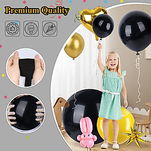 MCPINKY 140PCS Black Balloons, 12 Inch Latex Balloons Garland Arch Kit for Wedding Birthday Baby Shower Graduation Party Decor