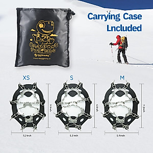 Ice Cleats for Kids, Crampons for Kids Hiking Boots & Shoes, Stainless Steel Anti Slip Traction Cleats, Ice Snow Grips for Ice Fishing, Walking, Hiking &Climbing, Toys for Boys & Girls