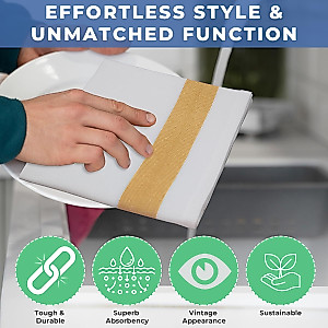 Kitchen Towels | Cotton Dish Towels for Drying Dishes| Absorbent Kitchen Dish Towels, Dishcloths| Tea Towels for Embroidery|16"x26" Stripe Yellow Towels 6-Pack