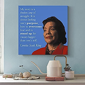 Coretta Scott King Poster Black Female Inspirational Quote Posters Famous African American Women Poster Canvas Painting Wall Art Poster for Bedroom Living Room Decor 12x12inch(30x30cm) Unframe-style-3