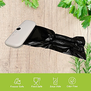 EDYCARX 11" x 19.5' (Total 39 Feet) All Black Vacuum Seal Bags (Black and Black), Vacuum Sealer Bags for Food Storage, Heavy Duty Commercial Grade 5 Mil Vacuum Bags, 2 Rolls