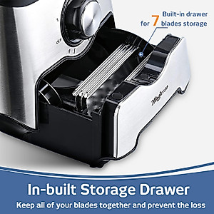 Magiccos 14-Cup French-Fry-Cutter Storage-Drawer Food-Processors - Large Feed Chute, Built-in Storage Drawer, Cheese Shredding, Meat Chopping, Shredding and Slicing, Mixing and Doughing, for Home Use