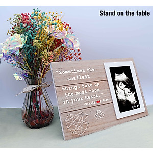 Baby Picture Frame Gift for New Mom New Dad,Sonogram Photo Frame Gift,Baby's 1st Picture,Sometimes The Smallest Things Take up the Most Room in Your Heart,Winnie The Pooh Frame Gift