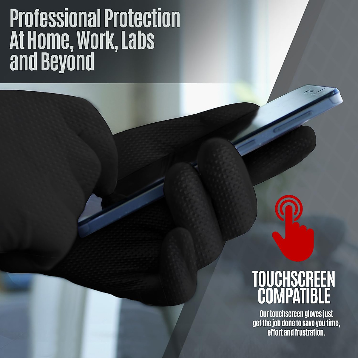 MED PRIDE Maxx Strength Nitrile Industrial 8 Mil Thick 100 Gloves/XX-Large - Diamond Texture Disposable Safety- Heavy-Duty, Tear-Resistant Mechanic Automotive Food Handling Gloves- Black