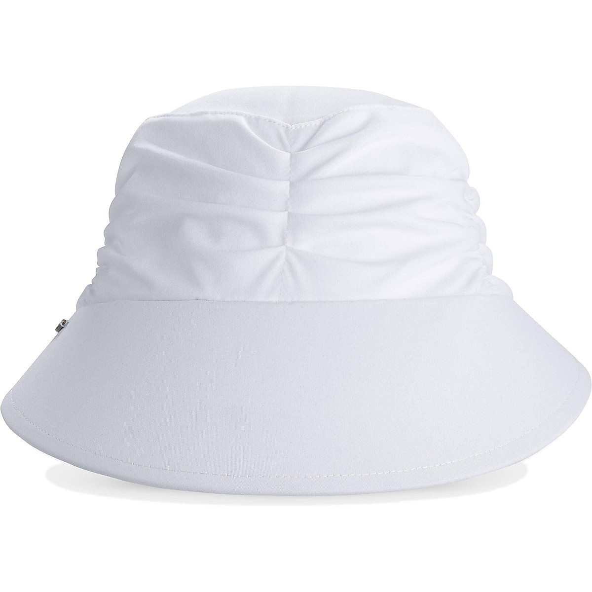 Coolibar UPF 50+ Women's Aquacade Swim Visor - Sun Protective (Small/Medium- White)