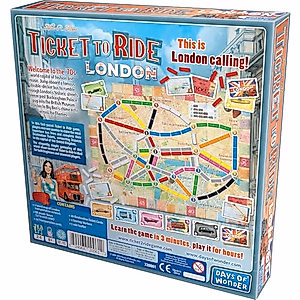 Ticket to Ride London Board Game - Train Route-Building Strategy Game, Fun Family Game for Kids & Adults, Ages 8+, 2-4 Players, 10-15 Minute Playtime, Made by Days of Wonder
