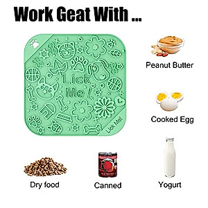 Dog Licking Mat for Dogs and Cats 2 PCS, Dog Peanut Butter Lick Pad with Suction Cups for Anxiety and Boredom Relief, Lick Mat Perfect for Bathing, Grooming and Nail Trimming