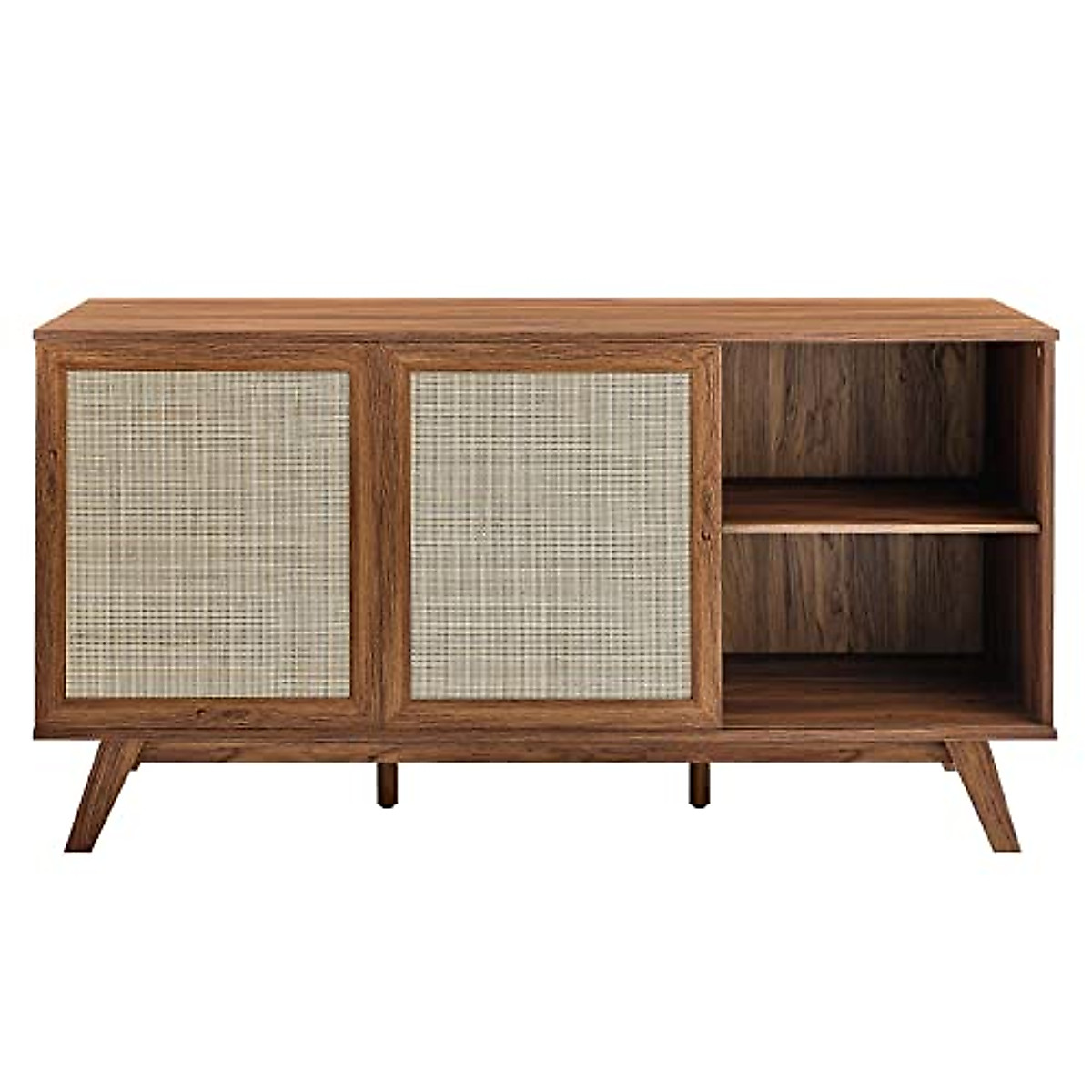 Modway Soma 59" Rattan High TV Stand Sideboard, Walnut