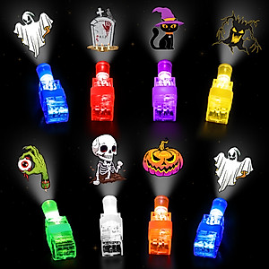 35 Pack Halloween Party Favors Finger Lights,Halloween Light Up Toys Bulk Glow Halloween Goodie Bag Fillers Supplies Non Candy Treats Basket Stuffers Classroom Prizes Gift for Kids Trick or Treat
