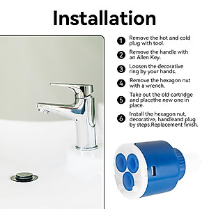 2 PCS Diameter 35mm Faucet Valve Cartridge, Gear Cartridge Faucet Replacement Parts for Single Handle Kitchen Basin Shower Faucet Suitable for Spanish Track Spool Faucets