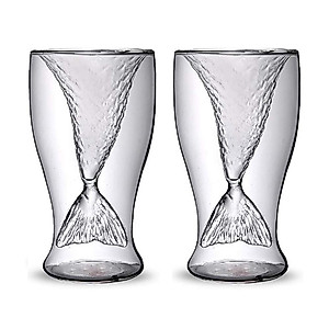 Mermaid Gifts, 2 Pack 3.4oz Mermaid Tail Cup Mug for Women Girls, Creative Shot Glasses Drinking Tumbler for Cocktail Whiskey, Little Mermaid Adult Gift for Mother's Day Birthday Bridal Shower Wedding