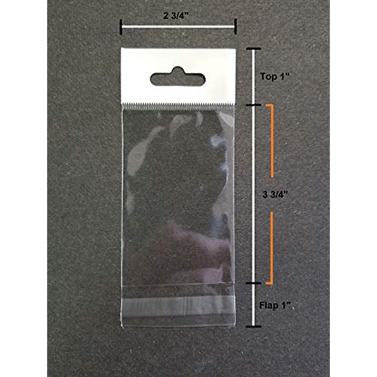 UNIQUEPACKING 2 3/4 x 3 3/4 Hang TOP Clear Resealable Cello/Cellophane Bags w/Hanging Header Good for 2x3 Item - Pack of 100