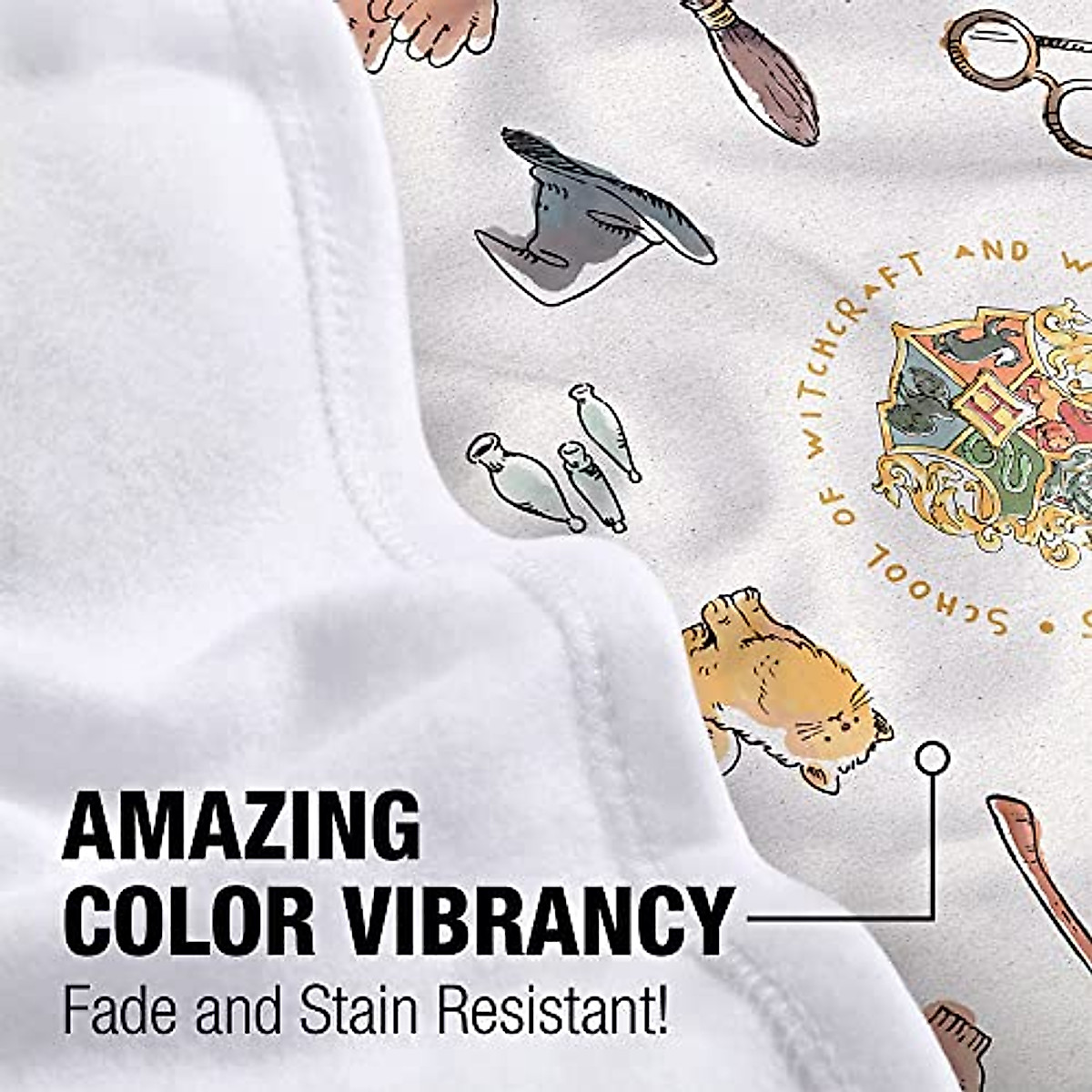 Harry Potter Fleece Baby Blanket, 30"x40" Whimsical Icons, Unisex for Girls & Boys, Infants/Toddlers