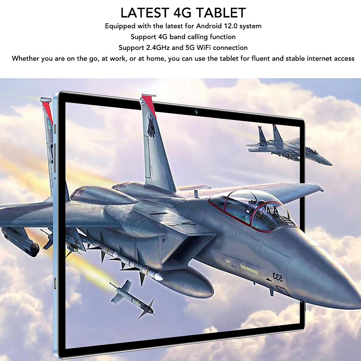 CUIFATI 10 in FHD Tablet with Bluetooth Keyboard, Octa Core 8GB RAM 256 ROM WiFi 4G Tablet for Android 12 System, Kid Tablet Set for Learn (US Plug)