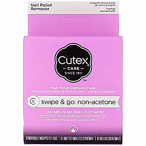 Cutex Care Swipe & Go Non-Acetone Nail Polish Remover Pads 10ct
