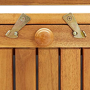 Wuyue and buding Outdoor Storage Bench with Cushions, Garden Bench Solid Acacia Wood for Patio Yard 47.2" X 24.8" X 33.1"