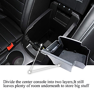 Vesul Center Console Storage Box Compatible with Ford Escape 2013 2014 2015 2016 ABS Tray Insert Armrest Organizer Glove Pallet