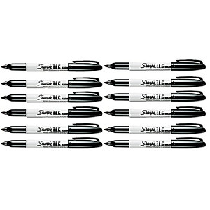 SHARPIE Trace Element Certified Marker, Black, 12 Pack