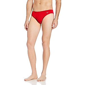 Speedo Men's Swimsuit Brief Powerflex Eco Solar, US Red, 28