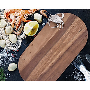 Vagabond House Barware Blue Crab on Wood Bar/Cheese Board 16.5 inch x 9 inch .75 inch Thick
