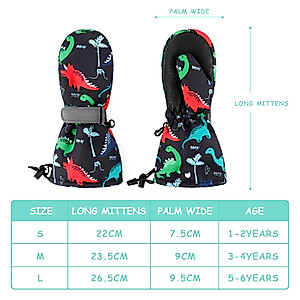 Duoyeree Waterproof Kids Mittens Gloves with Fleece Lined for Boys Girls Winter Snow Skiing Thick Insulated for Cold Weather