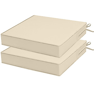 idee-home Patio Chair Cushion Set of 2, 19 x 19 Cushions for Outdoor Furniture, Patio Replacement Cushions Outdoor Seat Cushions for Patio Furniture Waterproof Color Fastness for Garden