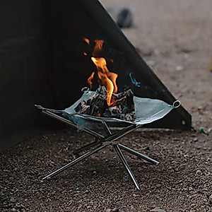 CAMPINGMOON Portable Mesh Fire Pit 16.5-inch with Carrying Bag SOLO-101(11.22" H)